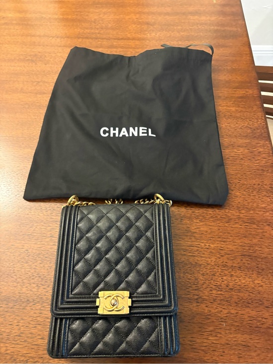 CHANEL | Bags | Chanel Black Quilted Leather North South Crossbody With ...